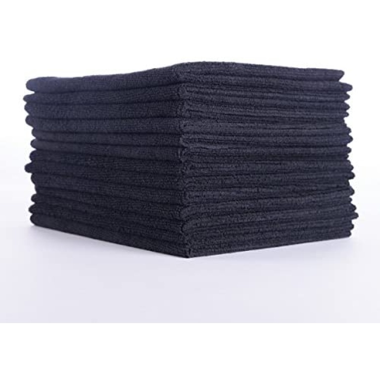 BULK MICROFIBER CLOTH 330GSM 25PACK BLACK – KLEANKING